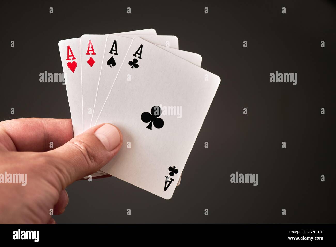 playing cards with flesh royale on dark reflective background Stock ...