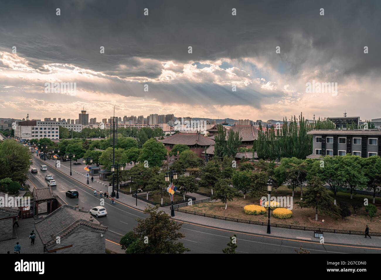 Aerial view of Datong modern cityscapes in Shanxi Province, China Stock ...