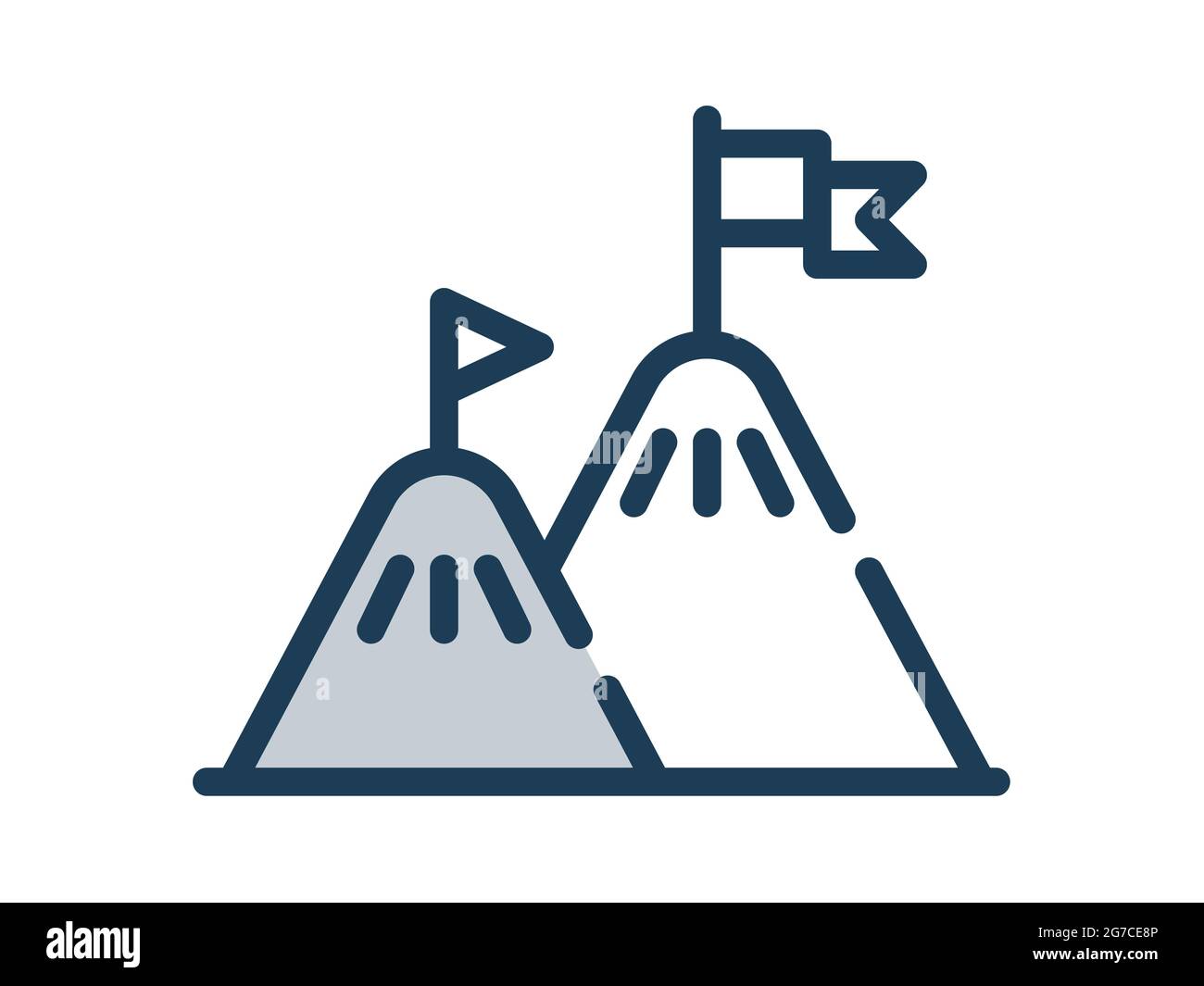 achievement flag single isolated icon with dash or dashed line style vector illustration Stock ...