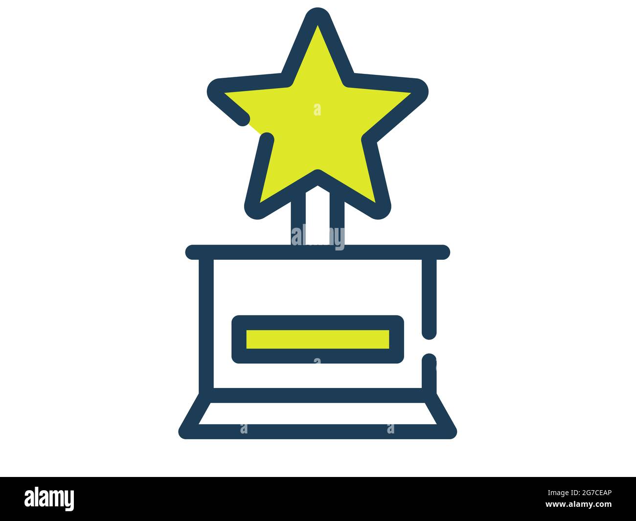 appreciation winner single isolated icon with dash or dashed line style vector illustration ...