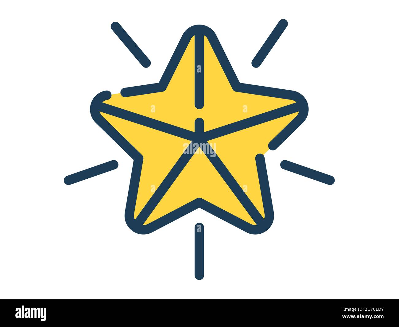 star badge single isolated icon with dash or dashed line style vector ...