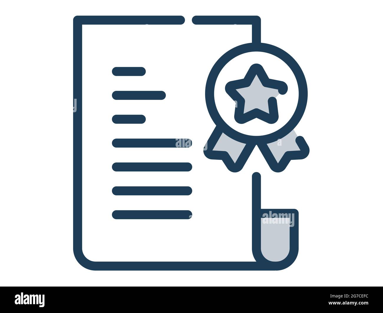 official document single isolated icon with dash or dashed line style vector illustration Stock ...