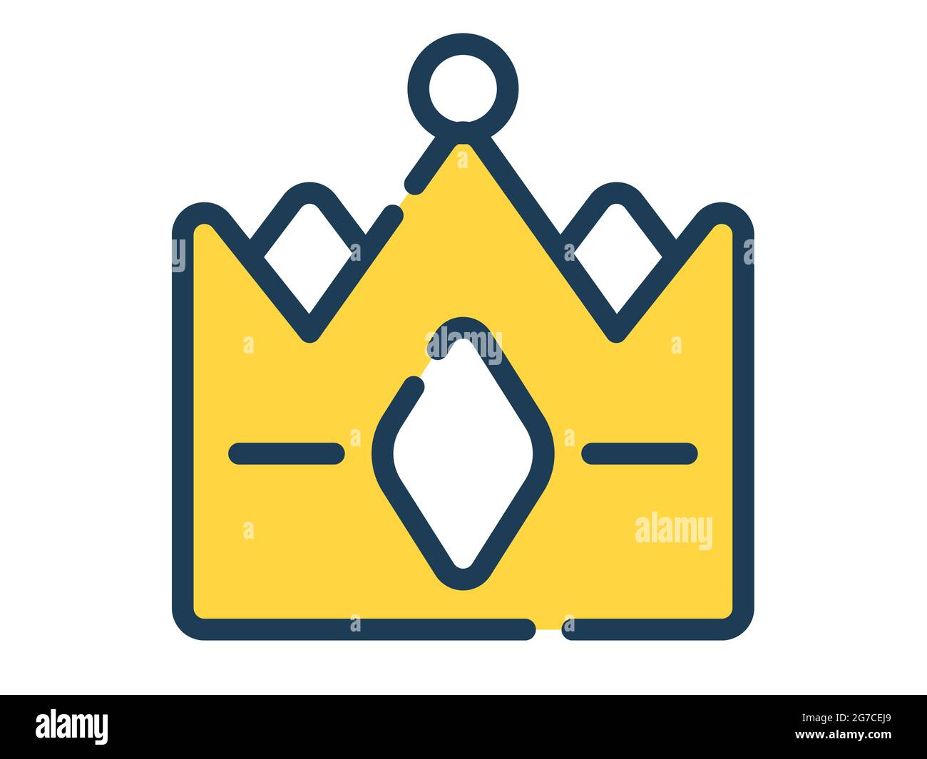 premium quality crown single isolated icon with dash or dashed line ...