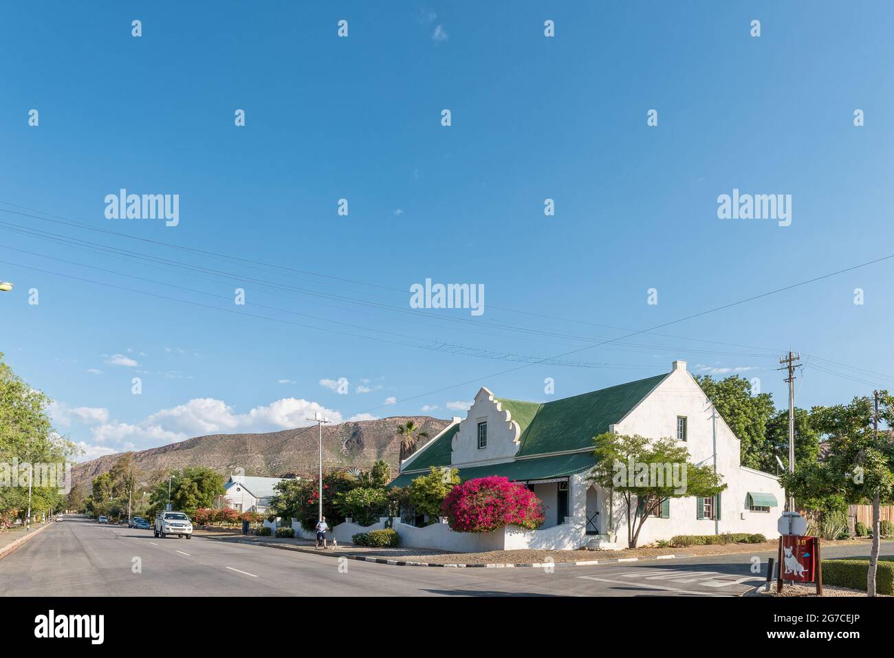 PRINCE ALBERT, SOUTH AFRICA - APRIL 20, 2021: A street scene, with an ...