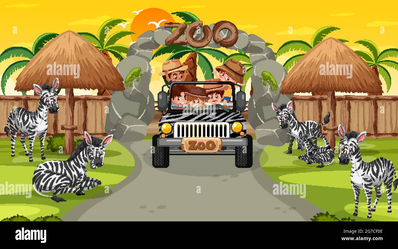 Zoo watching children Stock Vector Images - Alamy