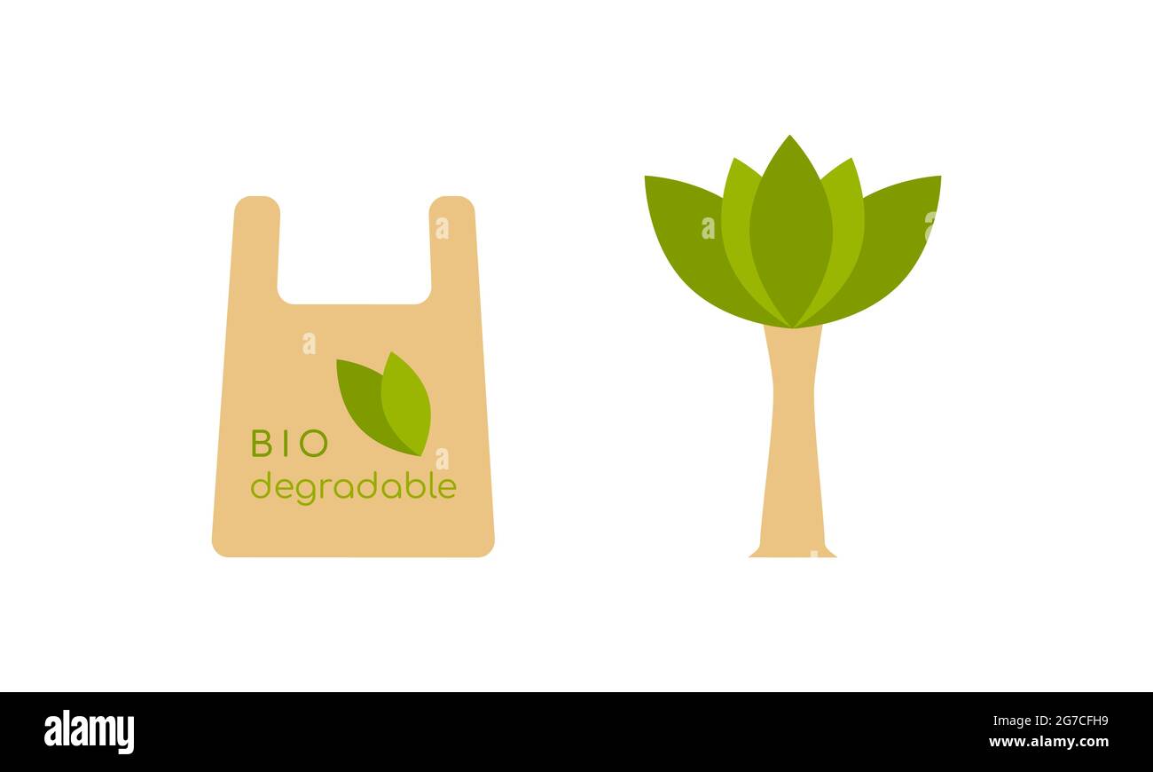 Biodegradable package. Logo sign emblem signal ecology concept. Vector ...