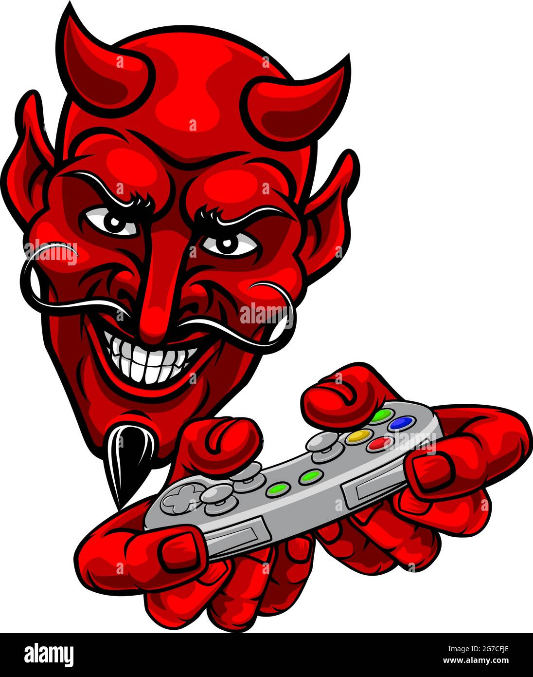Devil Gamer Video Game Controller Mascot Cartoon Stock Vector Image ...