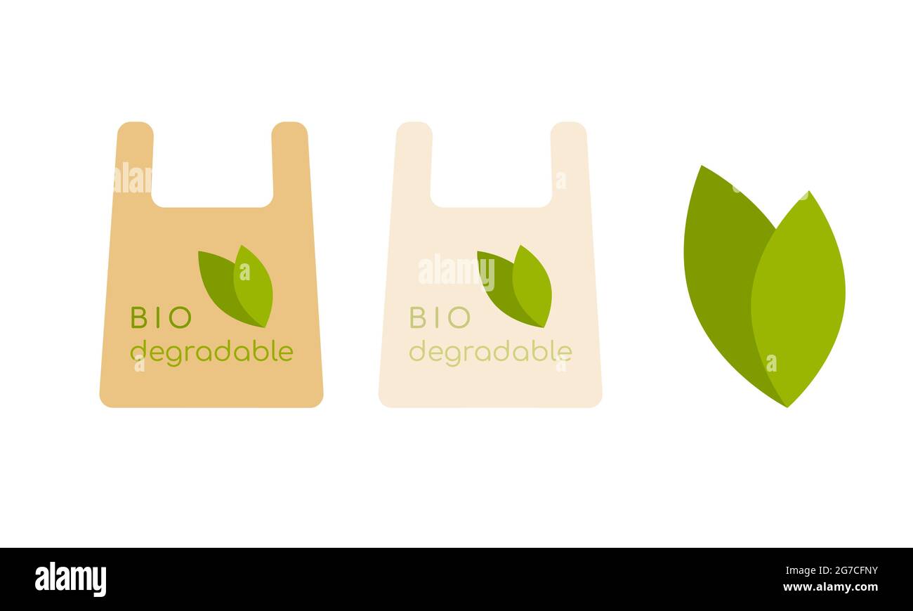 Biodegradable package. Logo sign emblem signal ecology concept. Vector ...