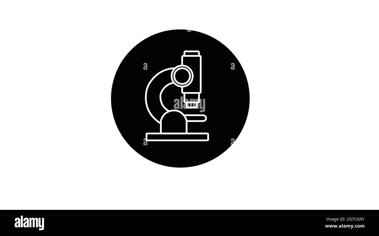 Microscope Icon. Vector isolated black and white rounded editable icon ...