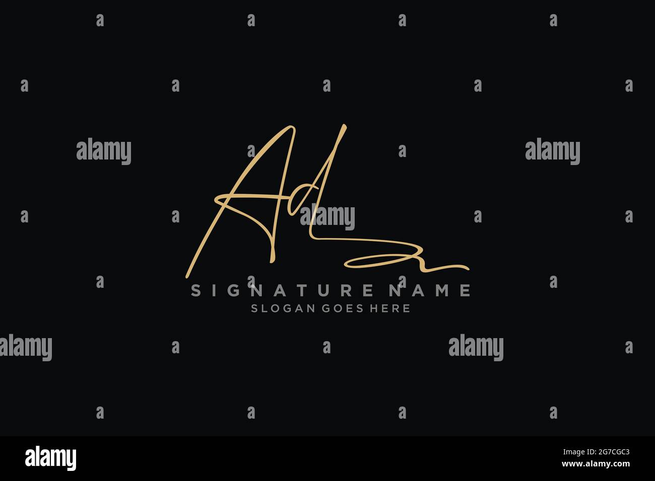 AD Letter Signature Logo Template elegant design logo Sign Symbol ...