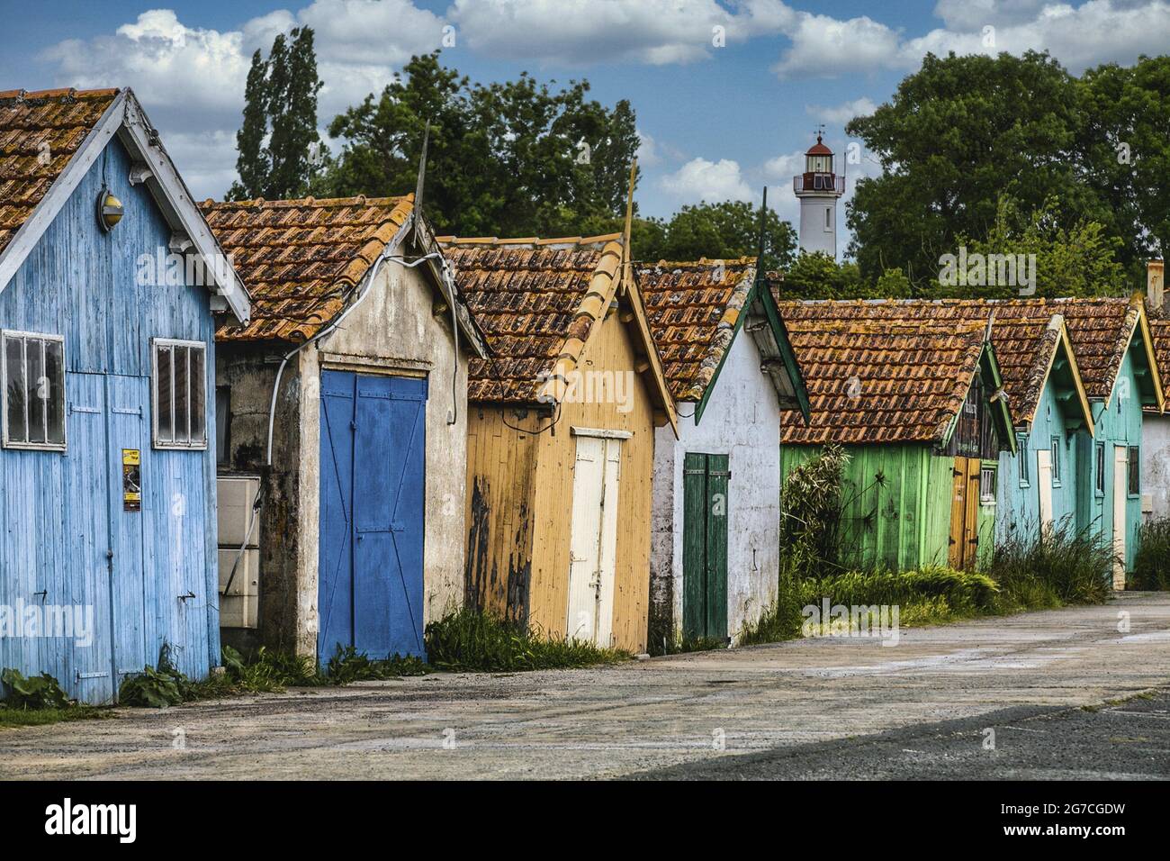 Colorful houses with an old architecture Stock Photo - Alamy
