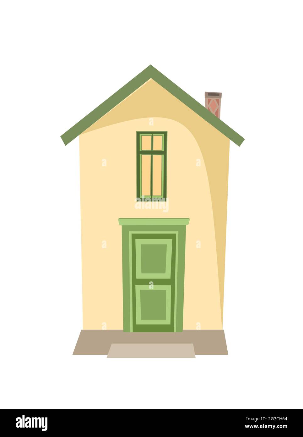 The house is simple cartoon. Cozy small rural dwelling in a traditional ...
