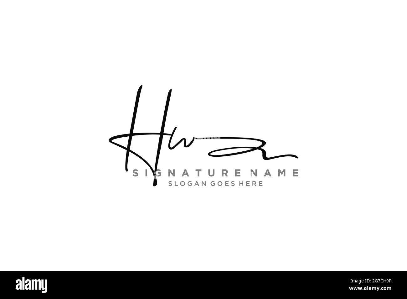 HW Letter Signature Logo Template elegant design logo Sign Symbol ...