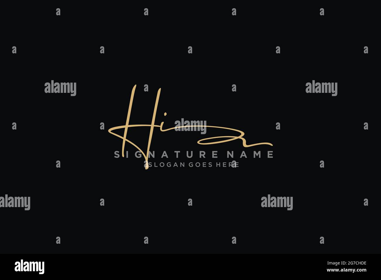 HI Letter Signature Logo Template elegant design logo Sign Symbol ...