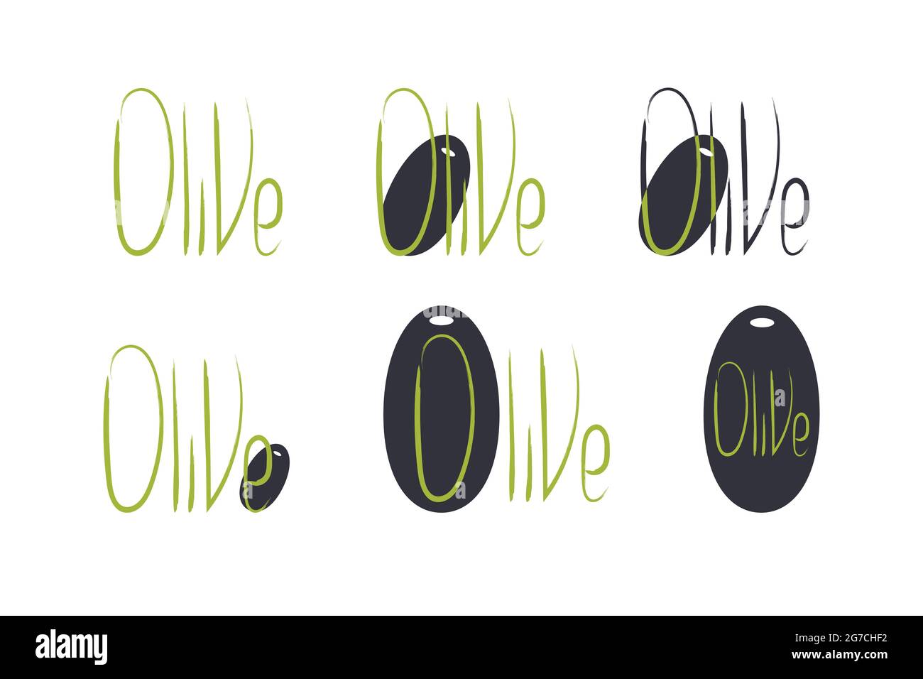 Olive logo design template set. Vector illustration Stock Vector Image ...