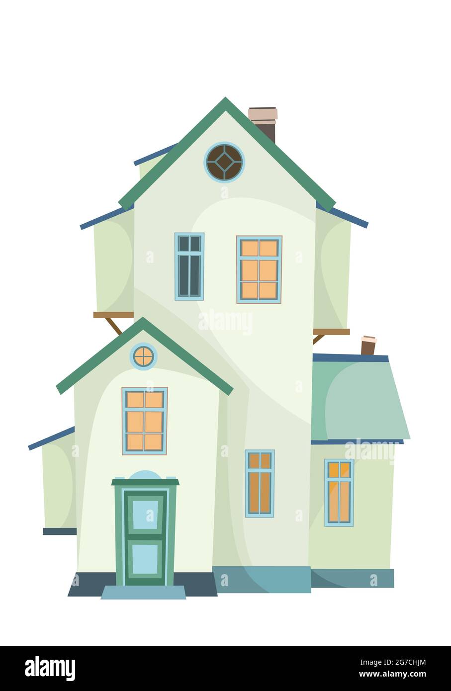 Suburban house in flat Cut Out Stock Images & Pictures - Alamy