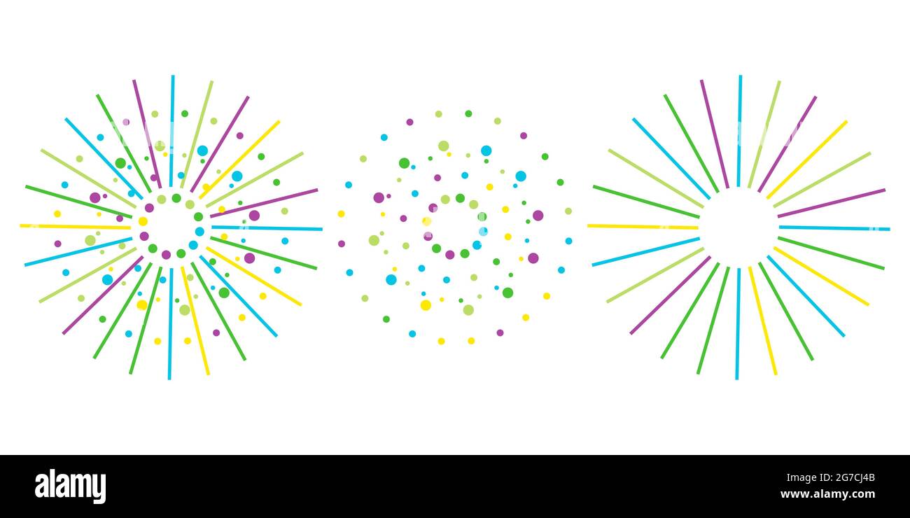 Children, kids round decor. Balls fireworks ribbons. Circular ...