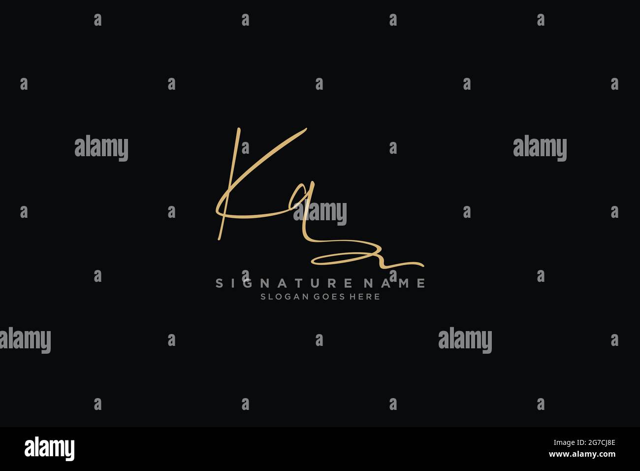 KQ Letter Signature Logo Template elegant design logo Sign Symbol ...