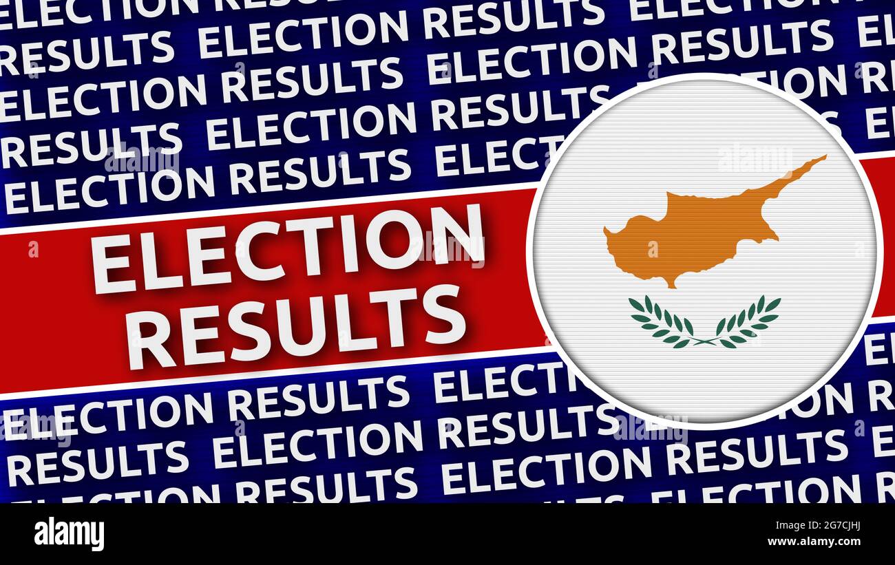 Cyprus Circular Flag with Election Results Titles - 3D Illustration ...