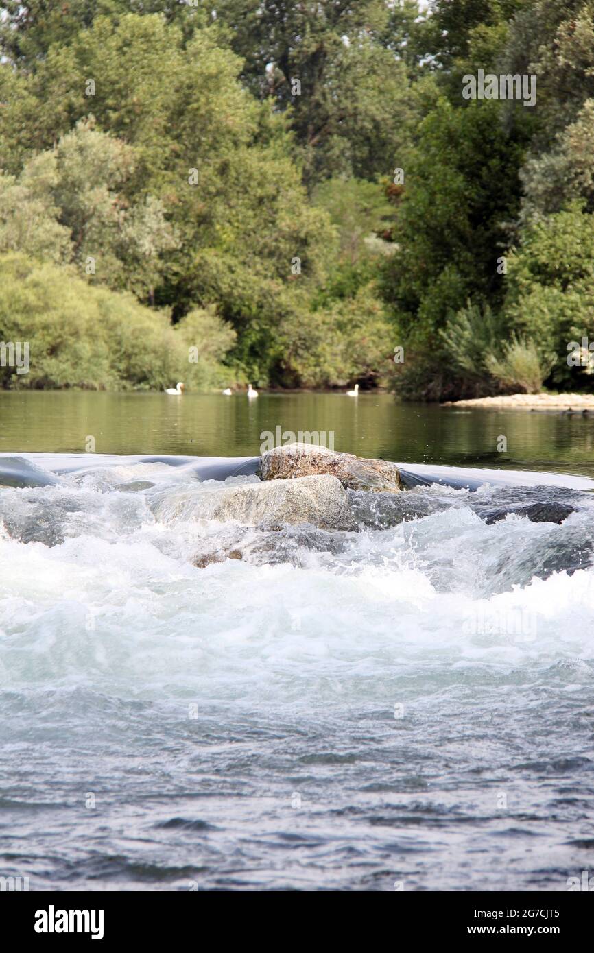 Water Flows between the Stones, Wild Nature of a River between Large ...