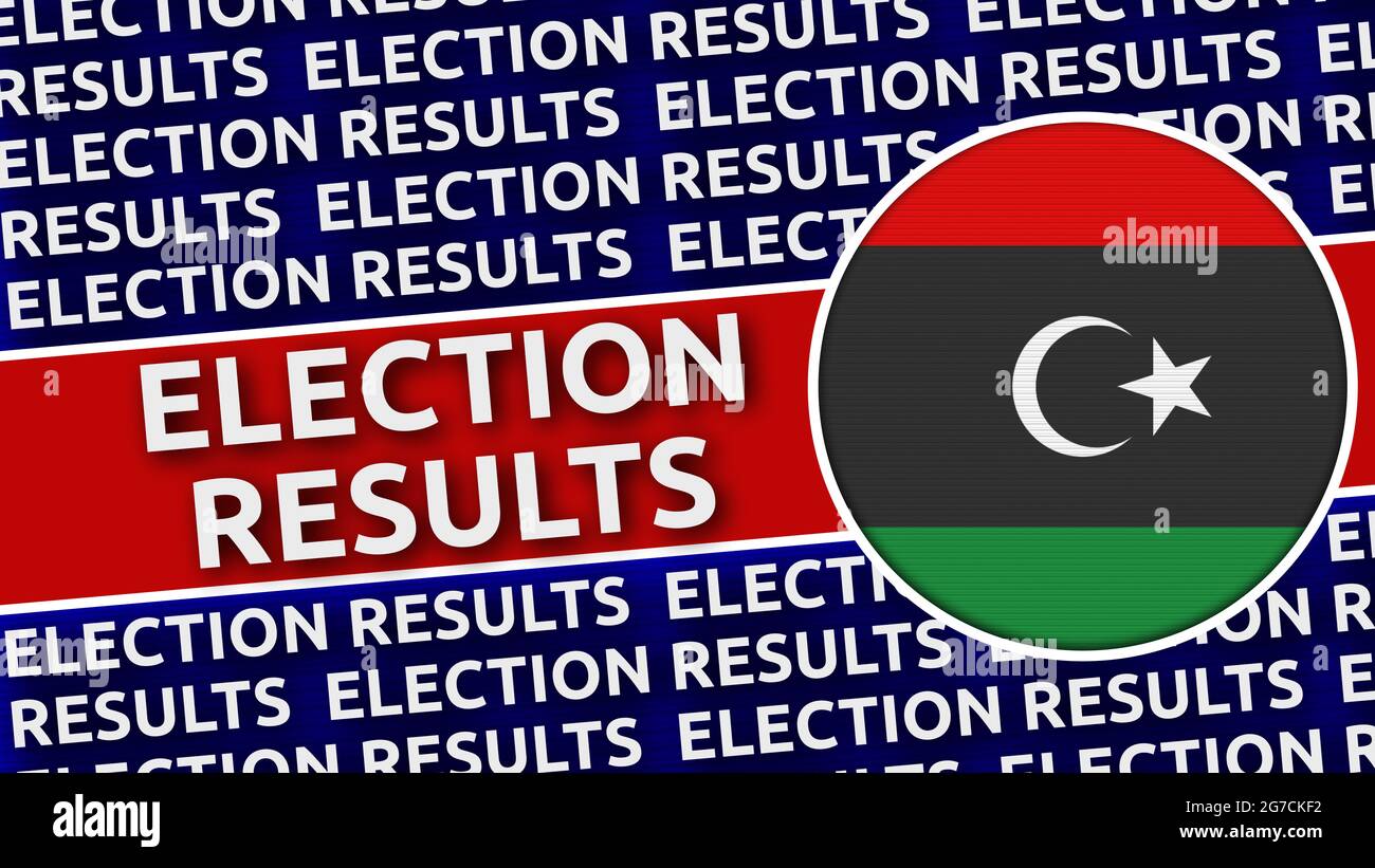 Libya Circular Flag with Election Results Titles - 3D Illustration ...