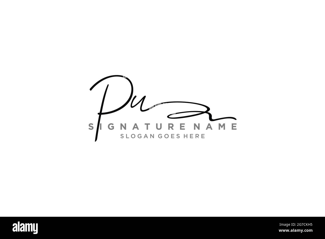 PU Letter Signature Logo Template elegant design logo Sign Symbol ...