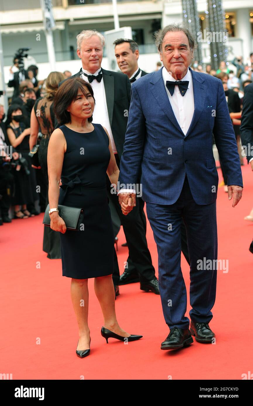 Cannes, France. 12th July, 2021. Oliver Stone and his wife Sun-Jung ...