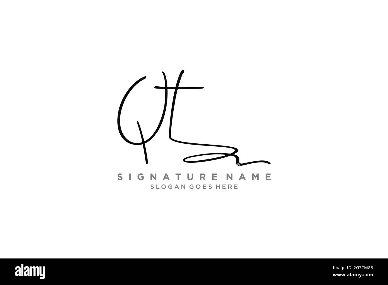 QT Letter Signature Logo Template elegant design logo Sign Symbol ...