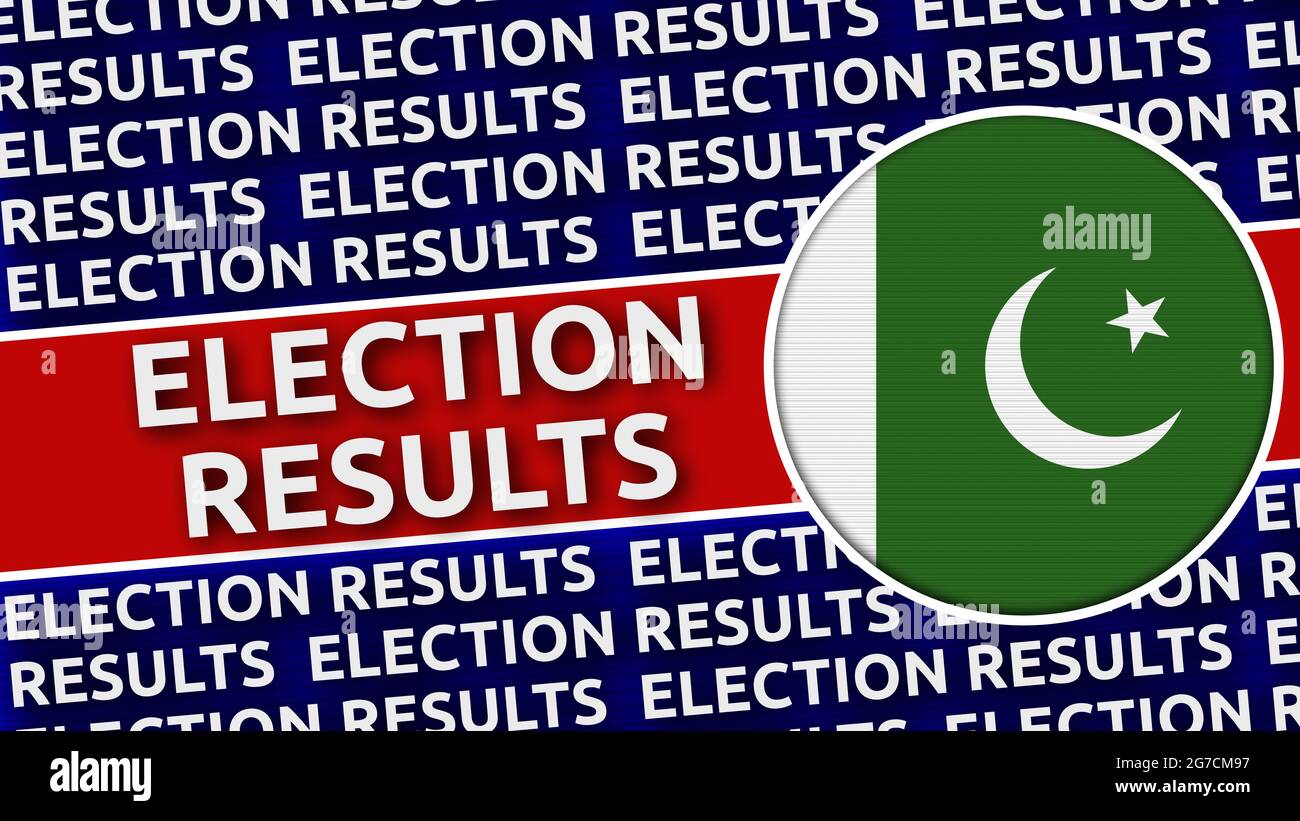 Pakistan Circular Flag with Election Results Titles - 3D Illustration ...