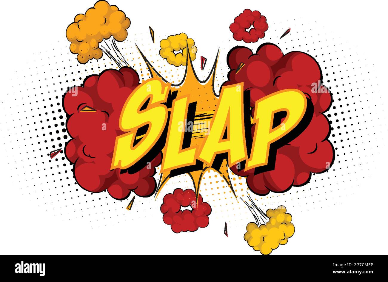 Word Slap on comic cloud explosion background illustration Stock Vector ...