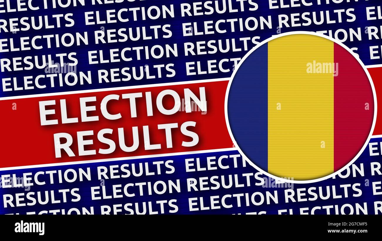 Romania Circular Flag with Election Results Titles - 3D Illustration ...