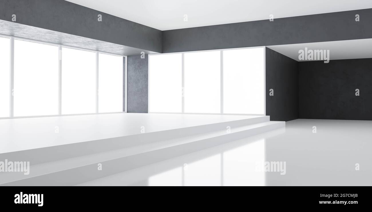 modern studio loft with bright day lighting 3d render illustration ...