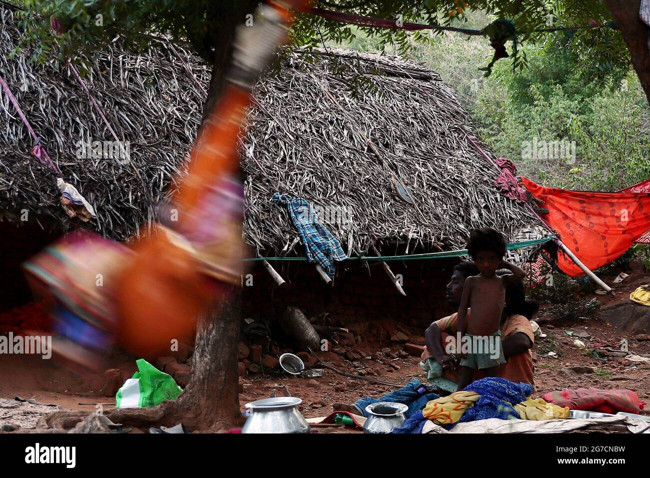 Chennai, Tamil Nadu, India. 13th July, 2021. Tribal people seen near ...