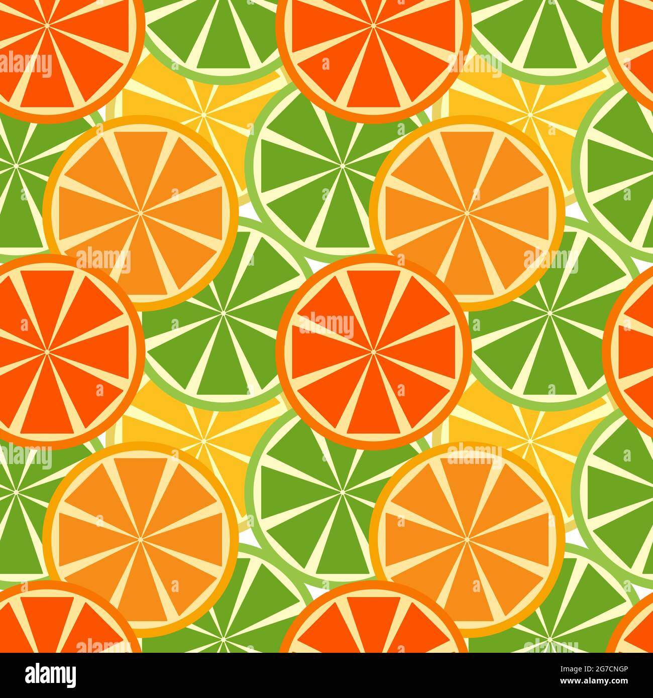Seamless summer pattern with citrus fruits. Lemon, orange, grapefruit ...