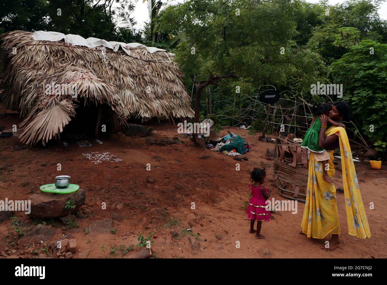 Chennai, Tamil Nadu, India. 13th July, 2021. A Tribal woman seen ...
