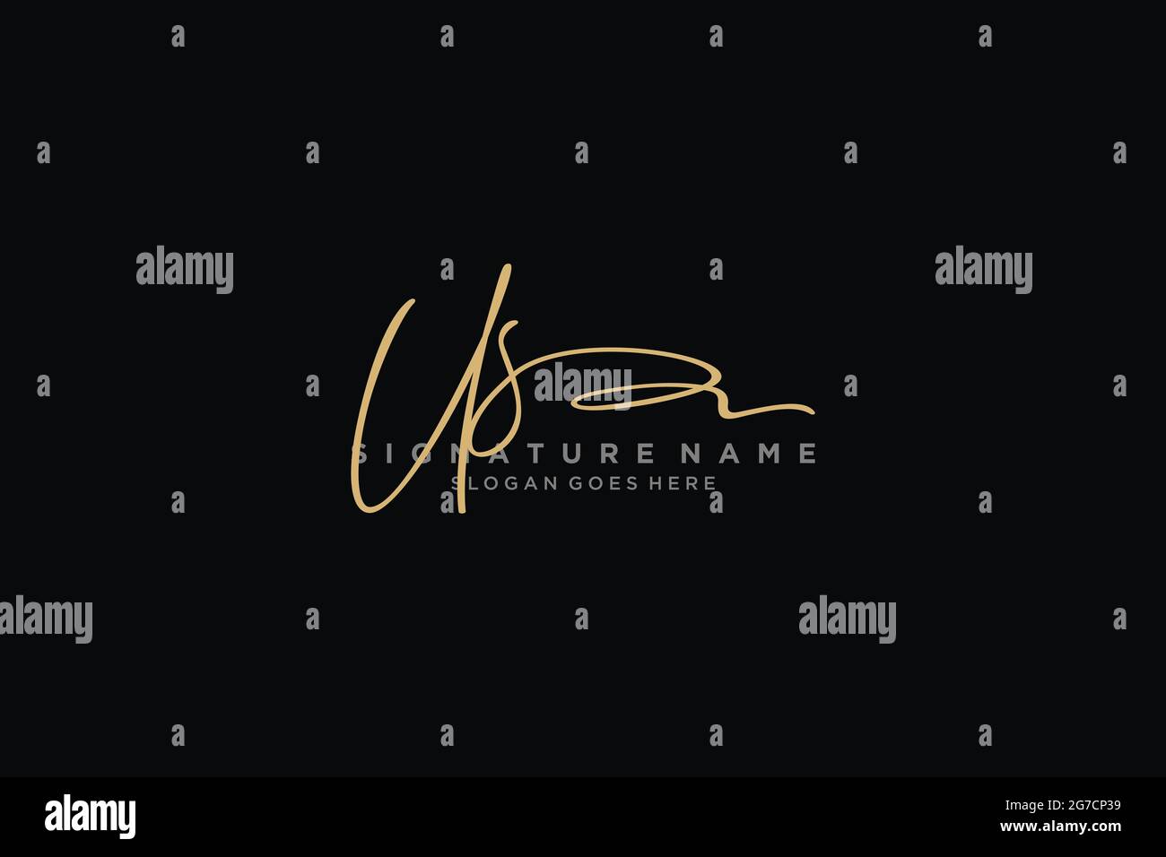 US Letter Signature Logo Template elegant design logo Sign Symbol ...
