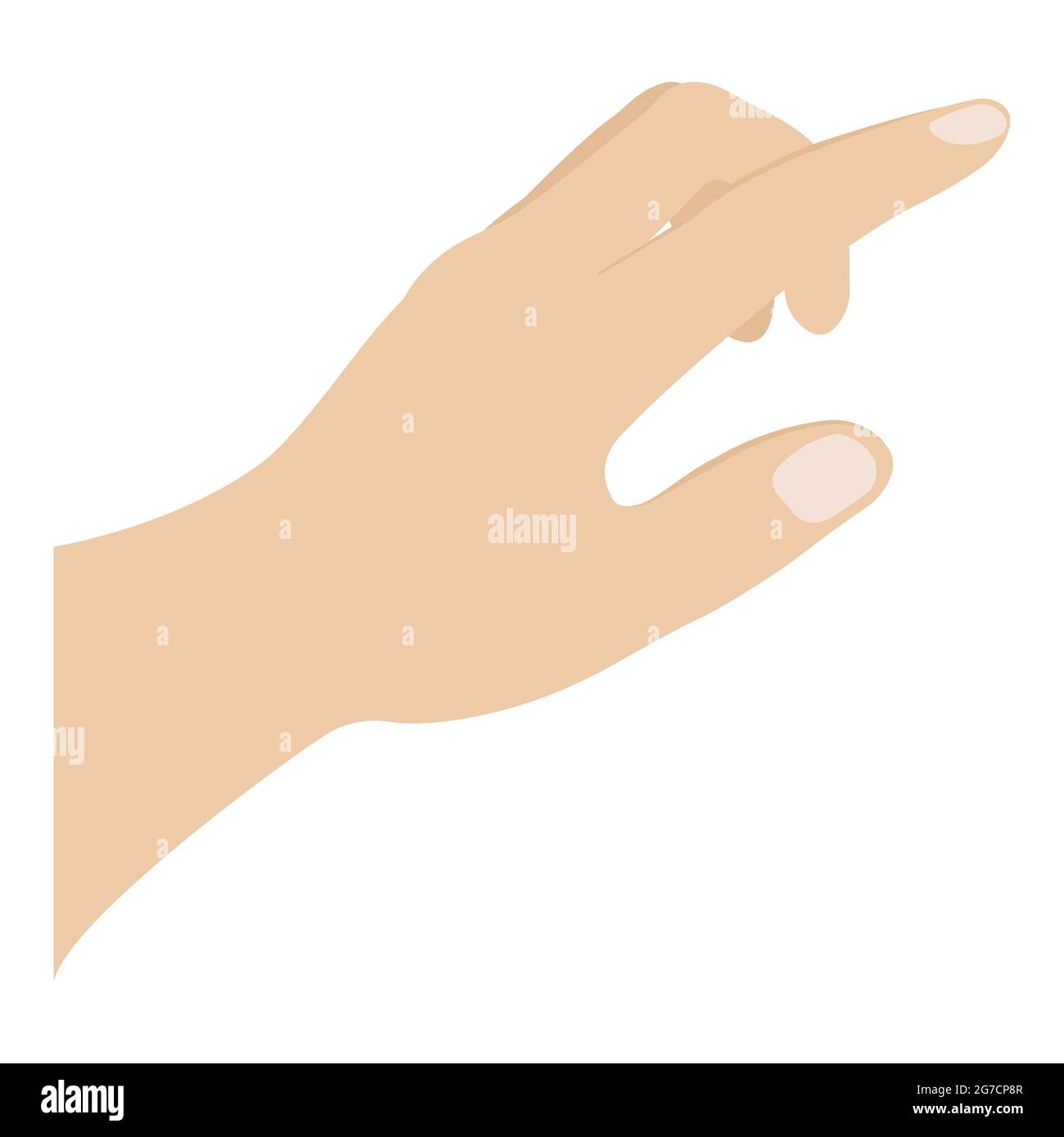 Hand gesture. Hand with raised index finger in flat style isolated on ...