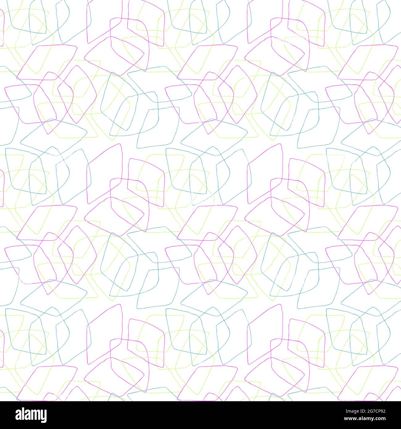 Seamless abstract pattern, contours of shapes on a white background ...