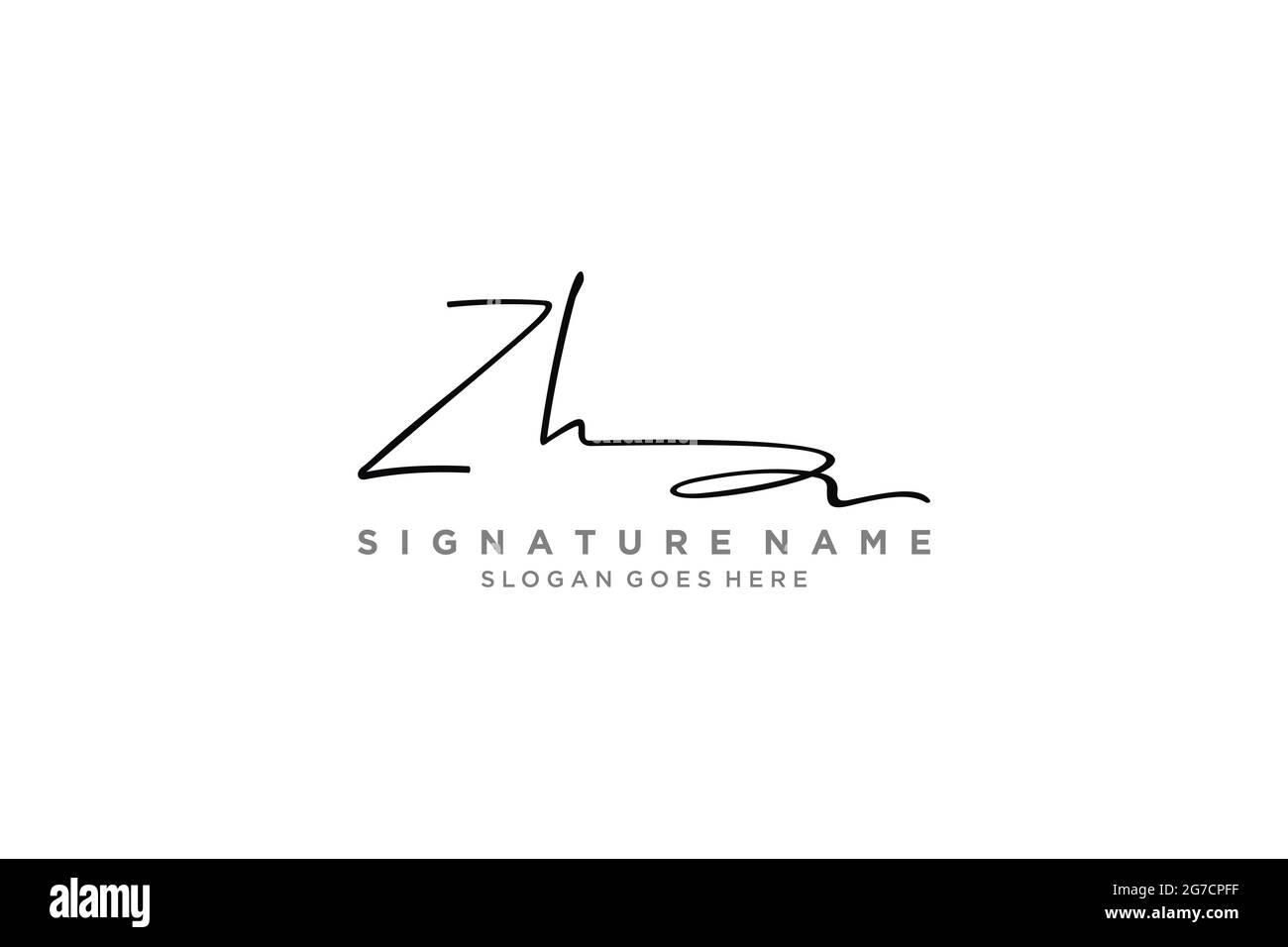 ZH Letter Signature Logo Template elegant design logo Sign Symbol ...