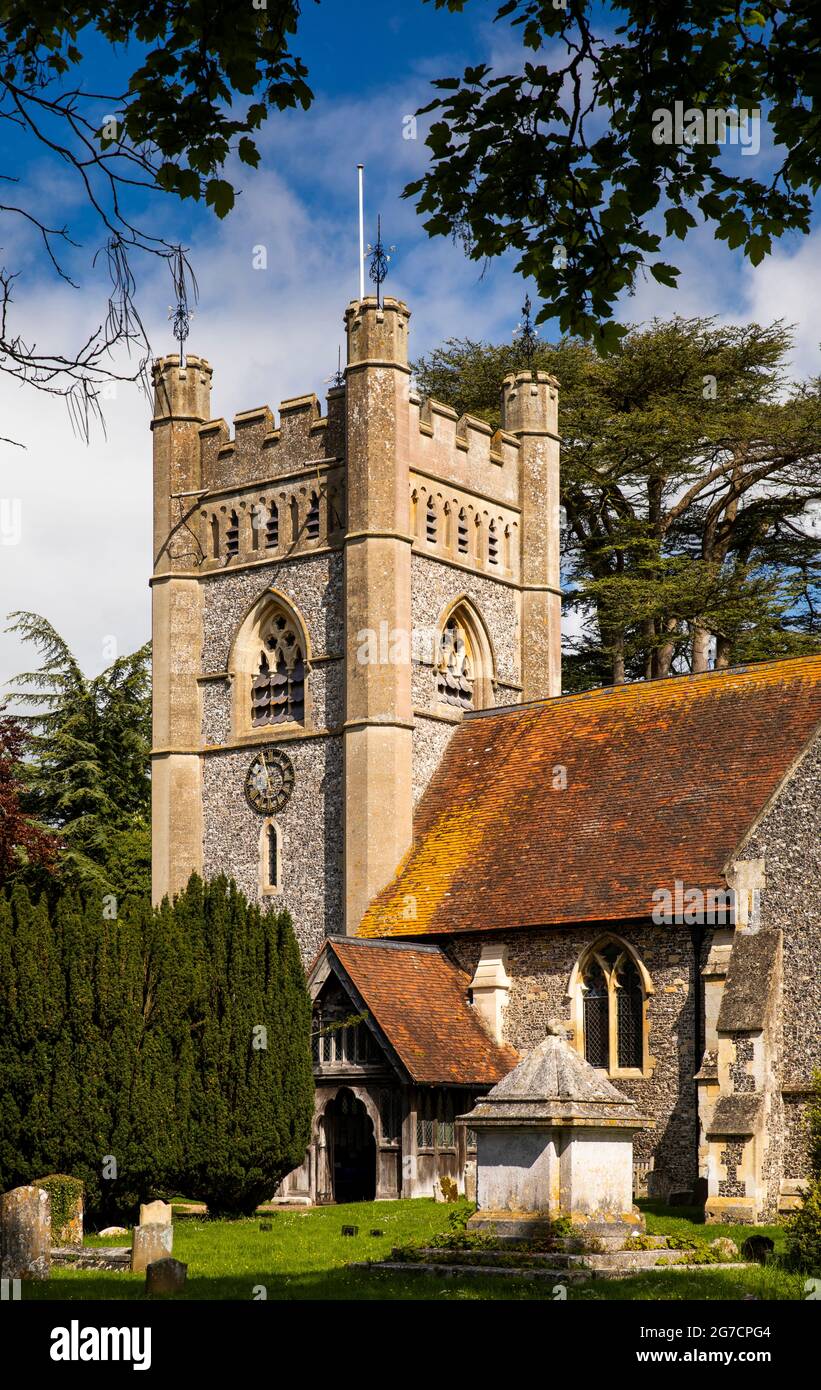 UK, England, Buckinghamshire, Hambleden Valley, Hambeden village, St ...