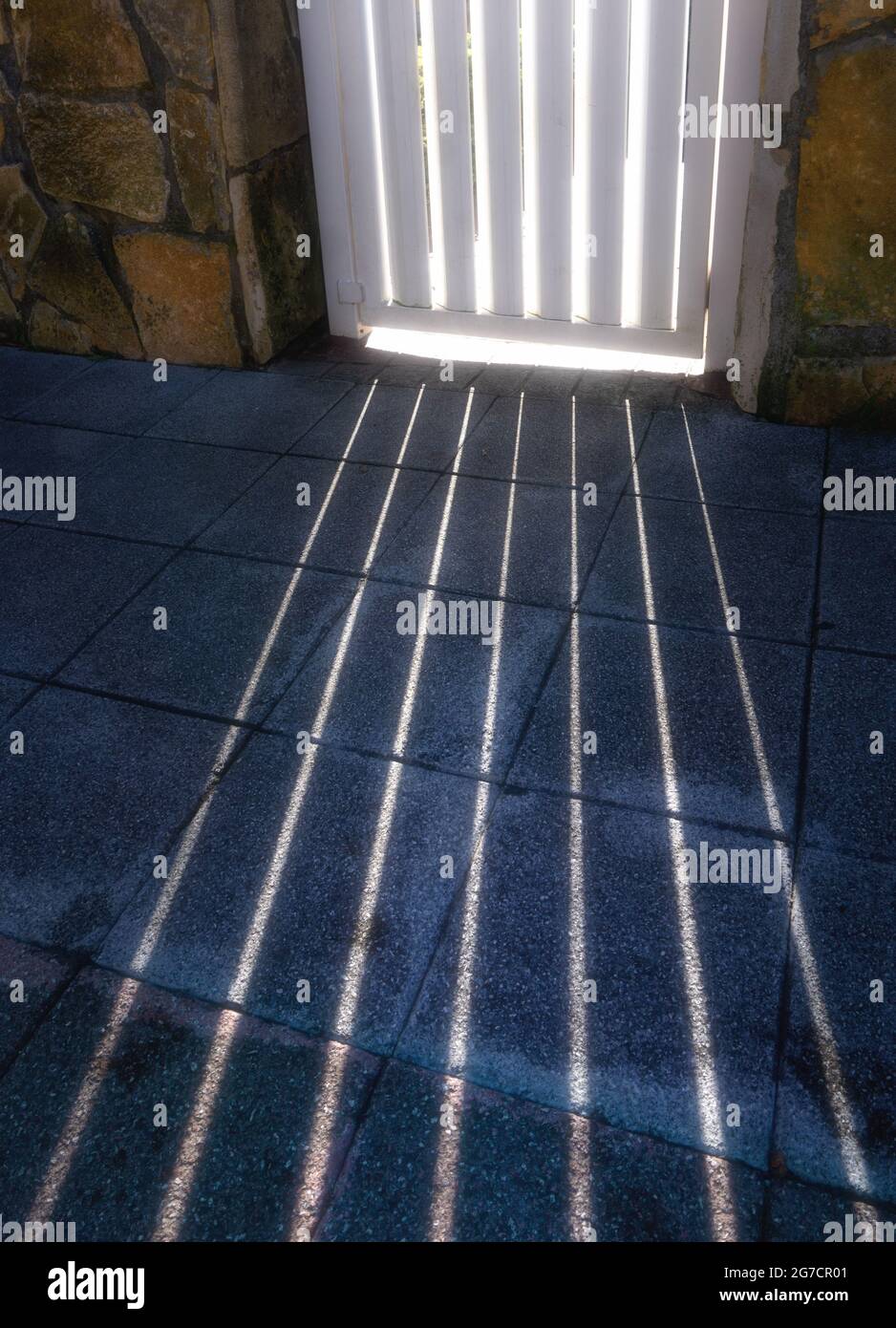 door at entrance of house with beautiful light lines Stock Photo - Alamy
