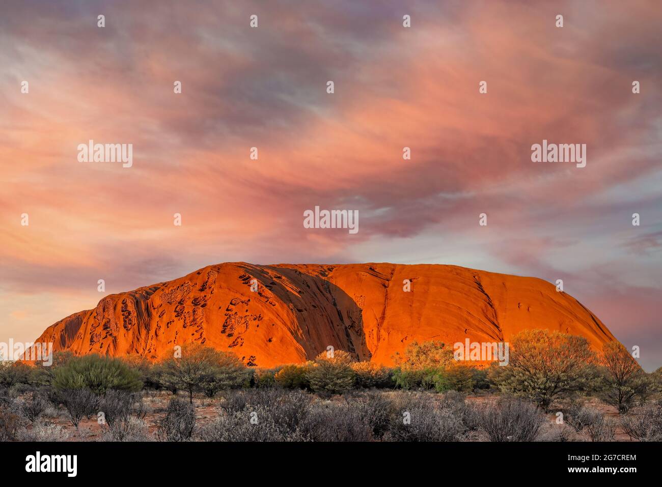 Uluru, Australia - July 10, 2021 - Uluru, the famous gigantic monolith ...