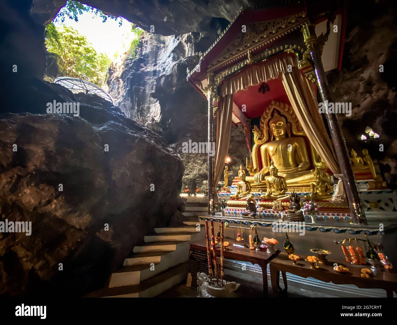 Wat Ban Tham temple and cave in Kanchanaburi, Thailand Stock Photo - Alamy