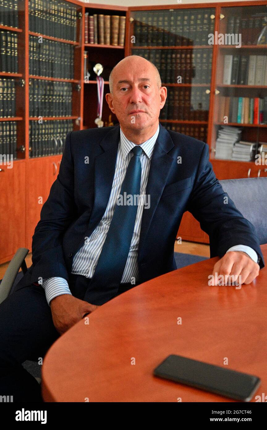 Newly appointed Supreme State Attorney Igor Striz poses to photographer ...