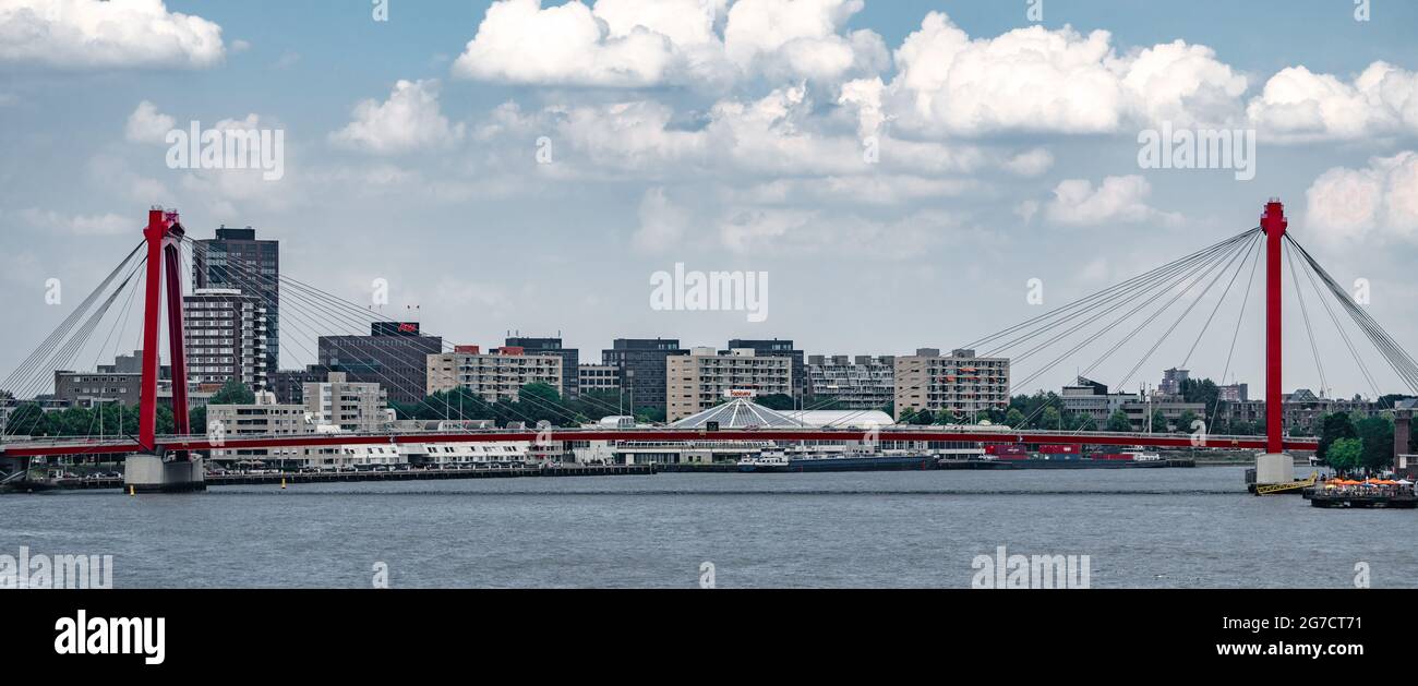 Beautiful photo of a Willemsbrug bridge in Rotterdam, Netherlands Stock ...