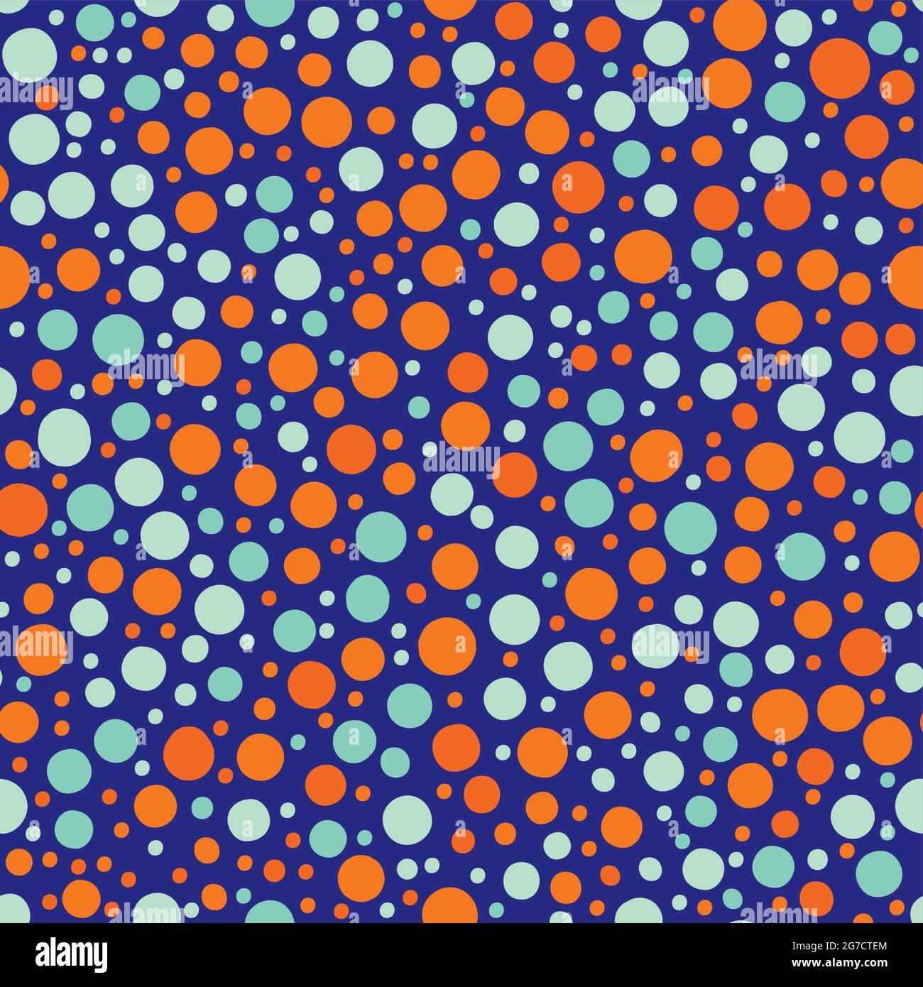Orange And Blue Background Polka Dots