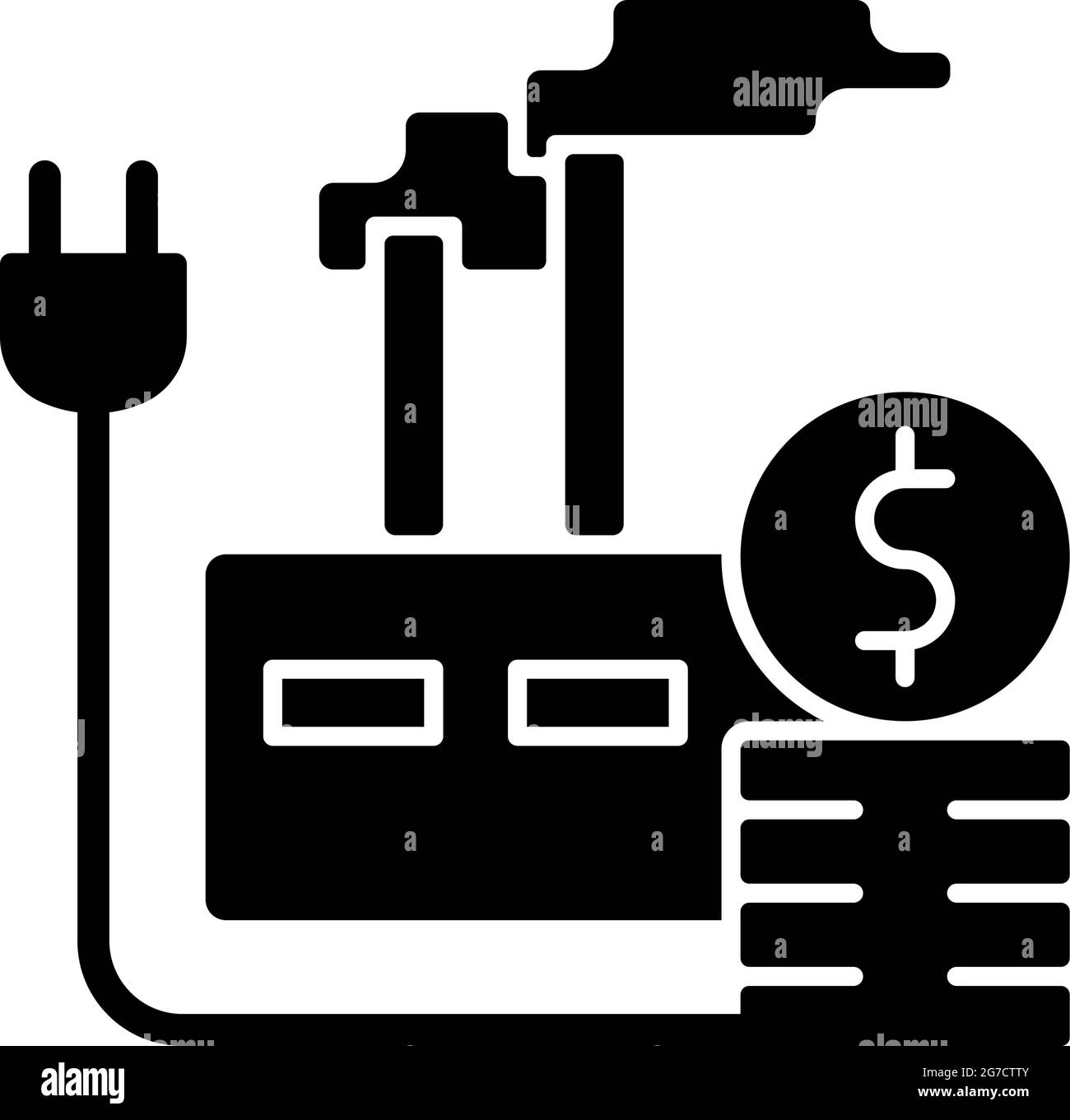 Energy price for industry black glyph icon Stock Vector Image & Art - Alamy