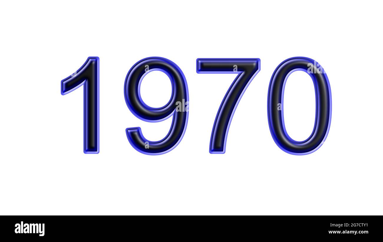 blue 1970 number 3d effect white background Stock Photo - Alamy