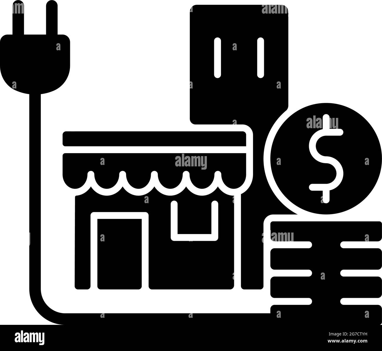 Energy price for commercial customer black glyph icon Stock Vector ...