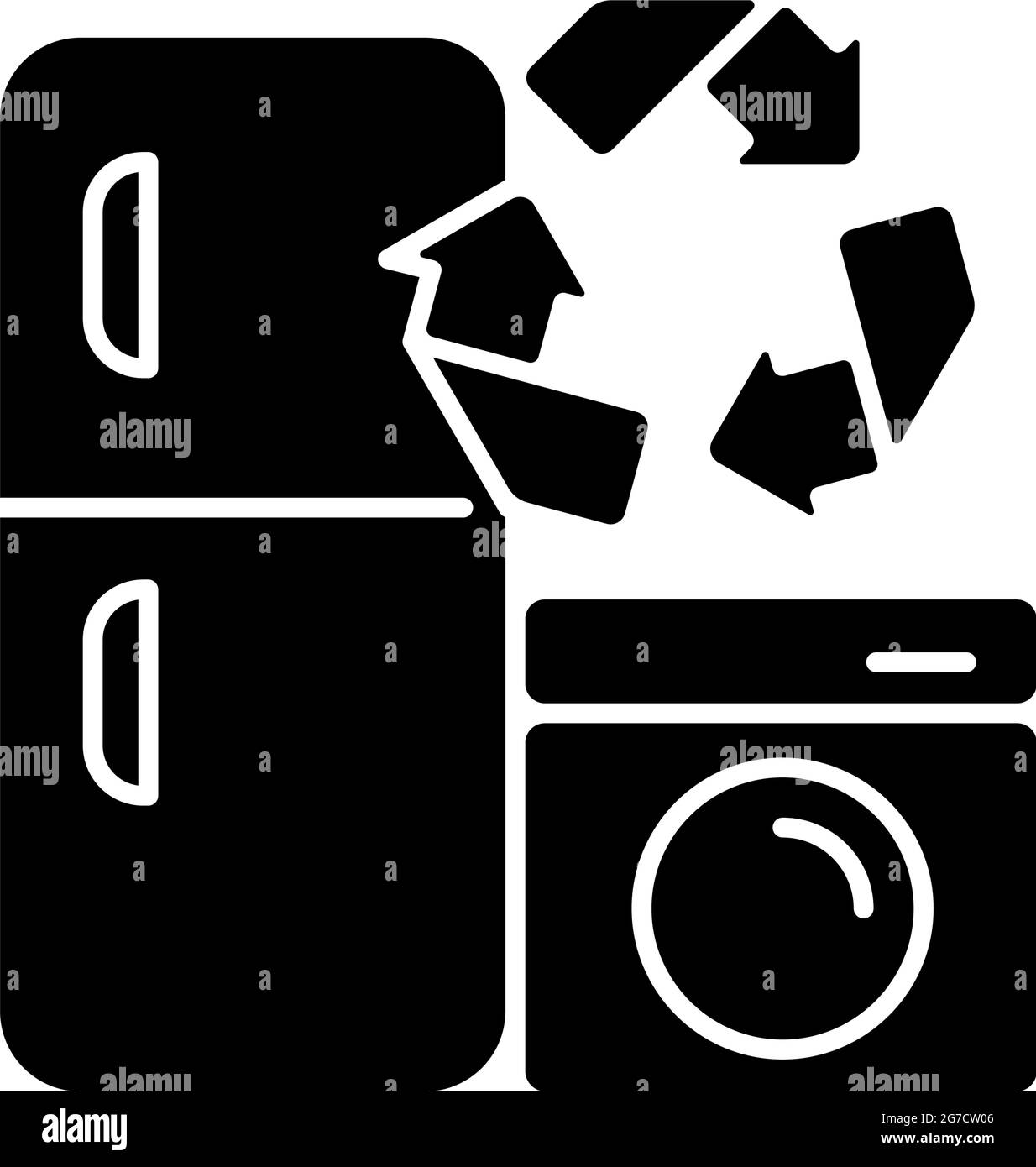 Appliance recycling program black glyph icon Stock Vector Image & Art ...
